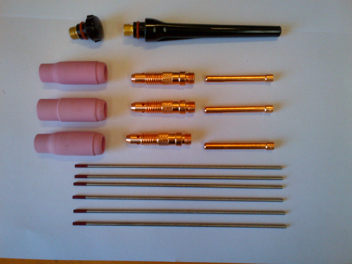 Parweld Tig Starter Kit 2.4mm For WP17/WP18/WP26 Tig Torches 17pc