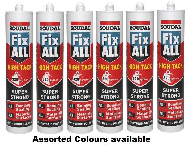 Soudal Fix All Silicone High Tack SMX Sealant Strong Bond Adhesive Pol